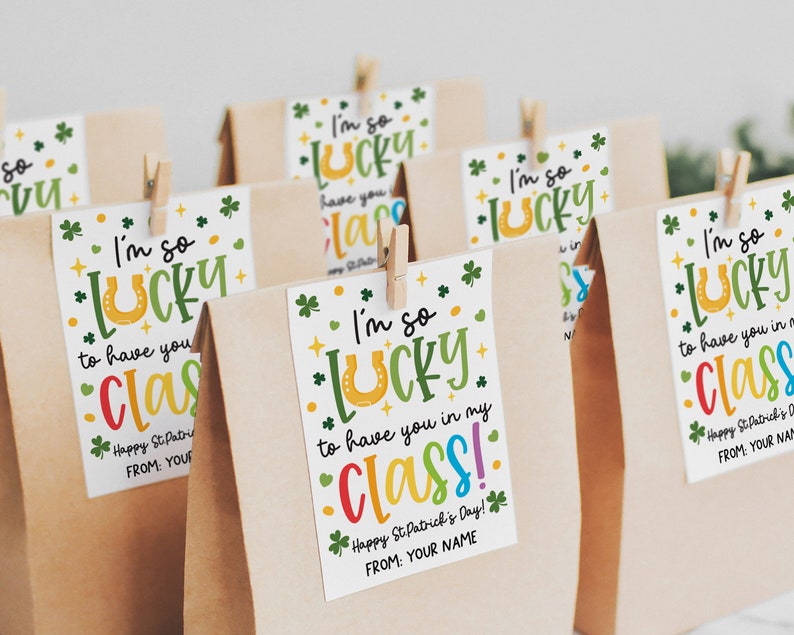 Classroom St Patricks Day Gift Tag Printable, Lucky to Have You in ...