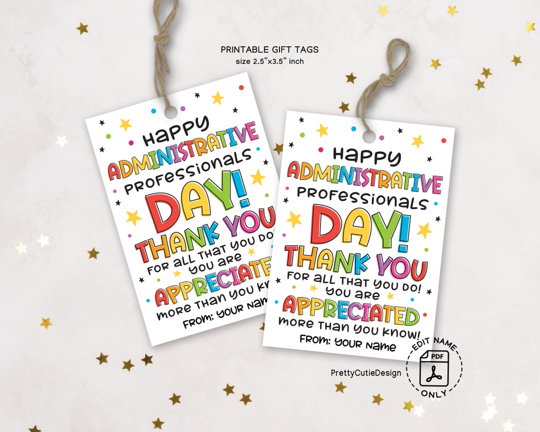 Admin Professionals Printable Gift Tags, Administrative Professionals ...