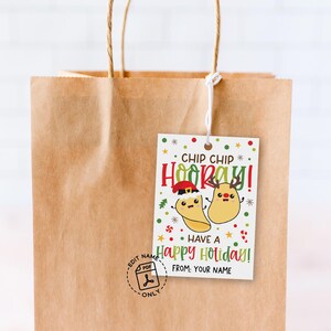 Christmas Chips Bag Gift Tags Printable, Chip Chip Hooray Have a Happy ...