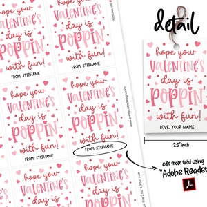 Valentine's Day Gift Tags, Poppin With Fun Valentine Day Gift Tags ...