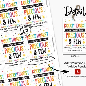 Receptionists Day Gift Tag Printable, Receptionist Day Card ...
