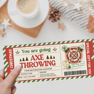 Axe Throwing Christmas Gift Certificate Template Printable, Editable ...