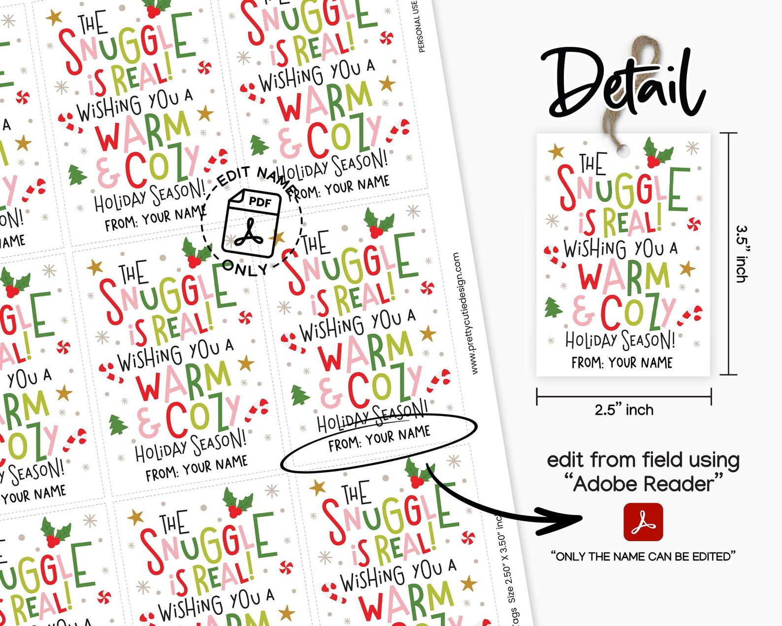Cozy Christmas Gift Tags Printable, the Snuggle is Real, Warm & Cozy ...
