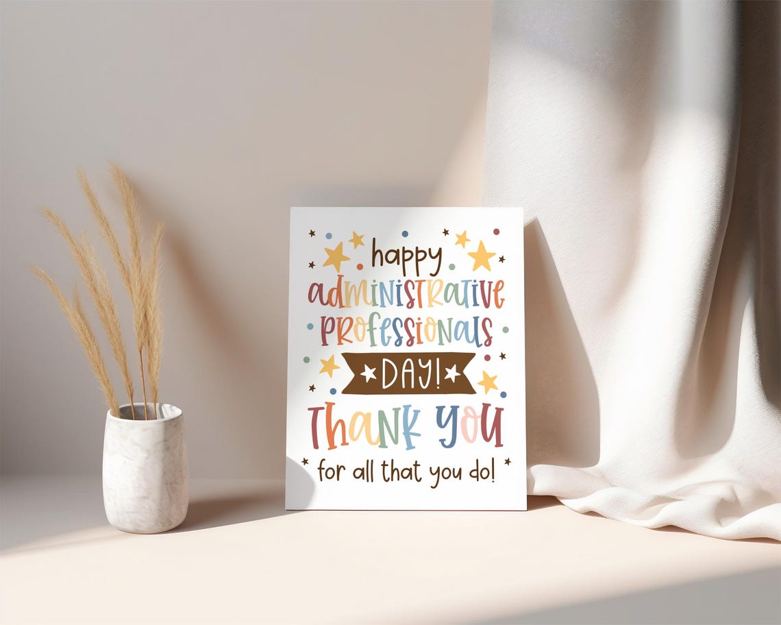 Administrative Professionals Day Sign Printable, Office Thank You Wall ...