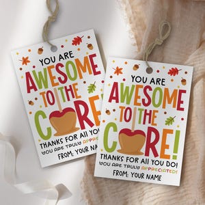 Thanksgiving Gift Tags Printable Fall Appreciation, You Are Awesome to ...
