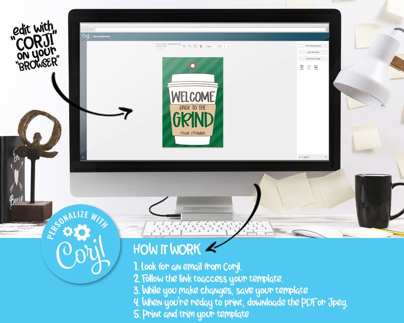 Back to School Coffee Gift Tags Welcome Back to the Grind | Etsy