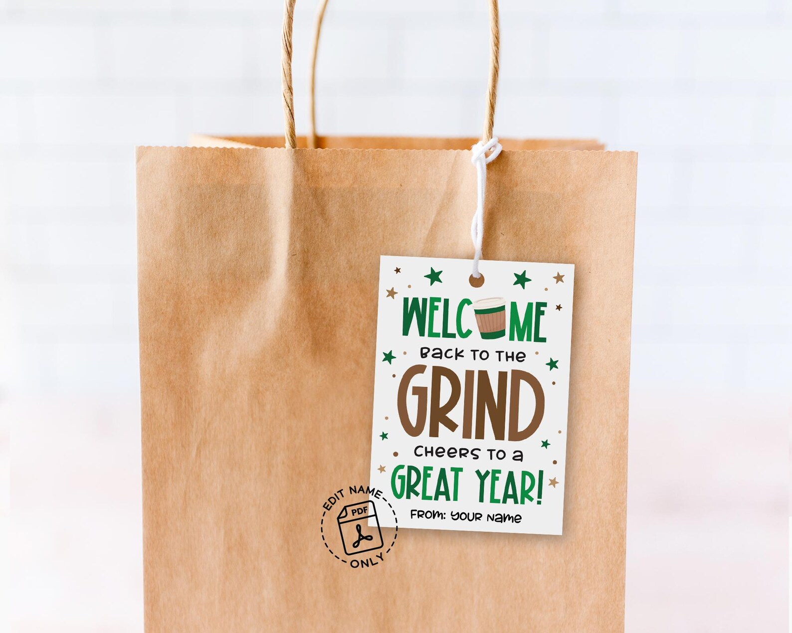 Teacher Coffee Gift Tag: First Day of School Printable (PDF Download ...