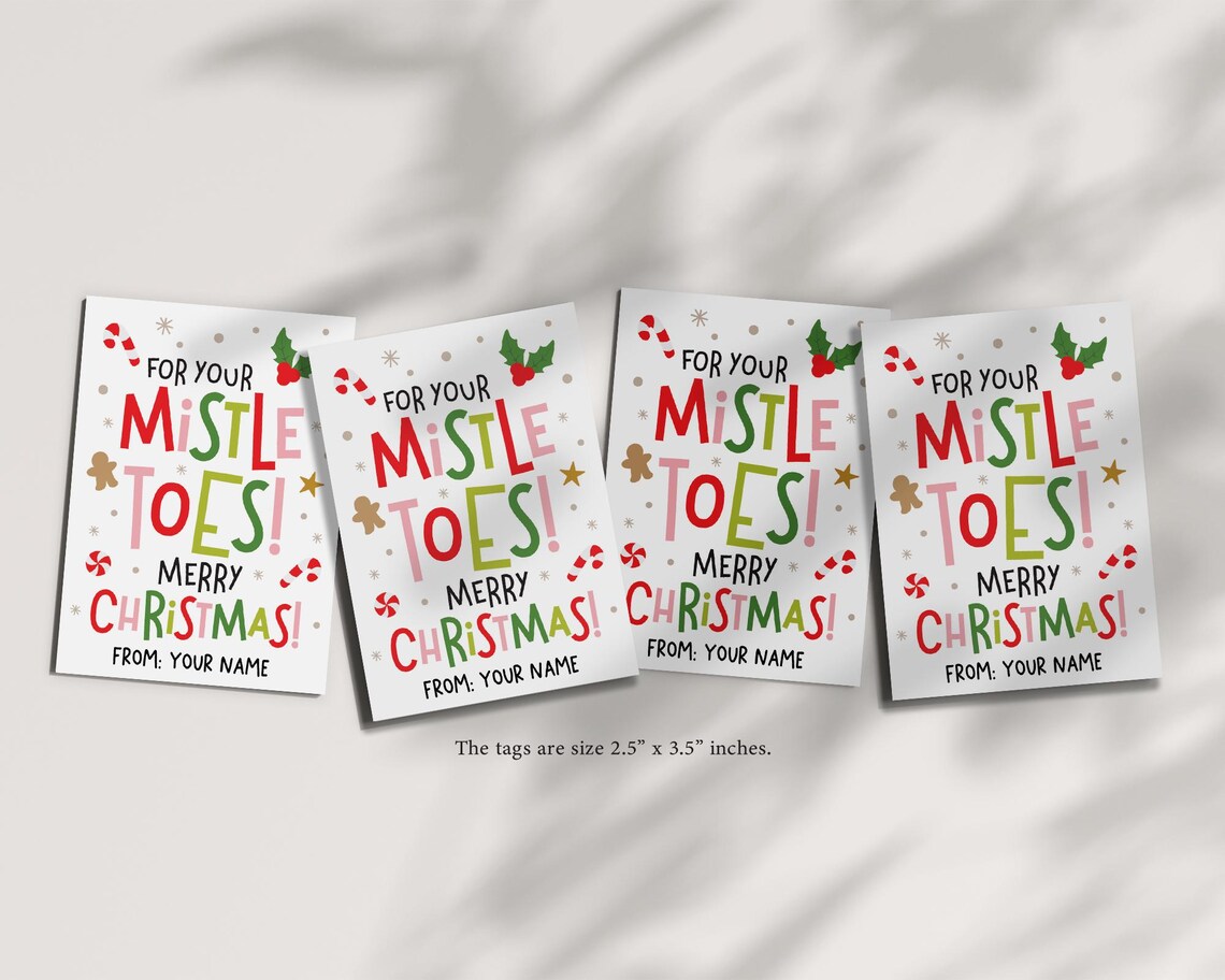Christmas Gift Tags, Mistle Toes Printable, Sock and Pedicure Labels - Etsy