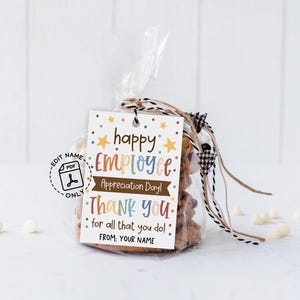 Printable Employee Appreciation Day Gift Tag, Thank You Employee Gift ...