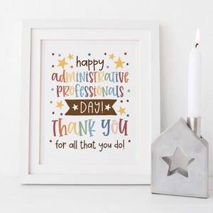 Administrative Professionals Day Sign Printable, Office Thank You Wall ...