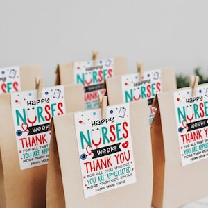 Happy Nurse Appreciation Week Printable Gift Tags, Happy Nurses Week ...
