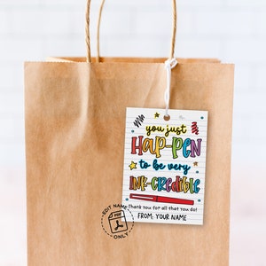 Teacher Appreciation Tag, Teacher Appreciation Week Gift Tags, Ink ...