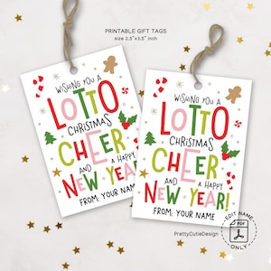 Lotto Christmas Cheer Tags, Printable Lottery Holder, Scratch off ...
