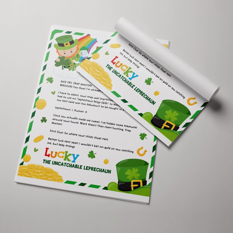 Leprechaun Trap Letter, St. Patrick's Day Treasure Hunt Clue, Editable ...