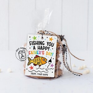 Father's Day Gift Tags Printable, Fishing You a Happy Father’s Day Tag ...