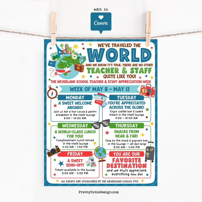 Around the World Teacher Appreciation Theme - Etsy