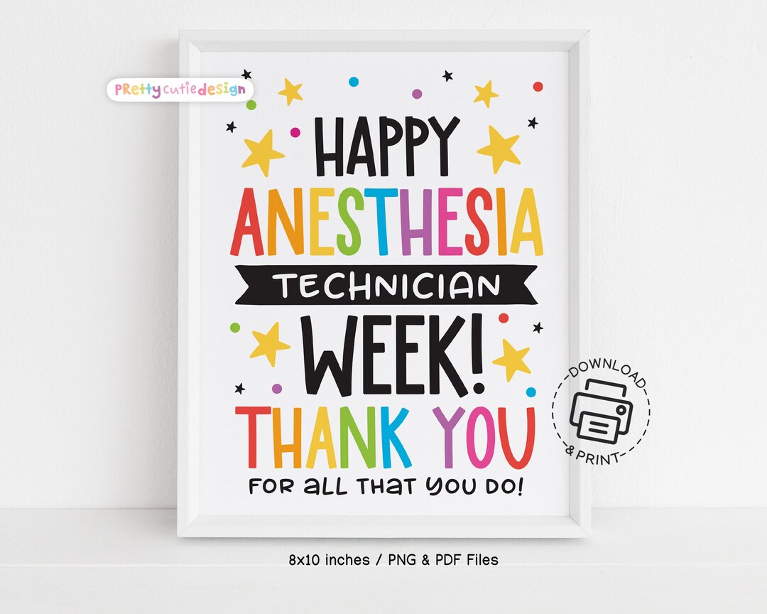 Printable Anesthesia Tech Week Sign, Happy Anesthesia Technician ...