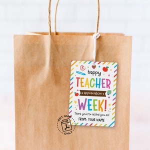 Teacher Appreciation Week Printable Gift Tags, Teacher Appreciation Tag ...