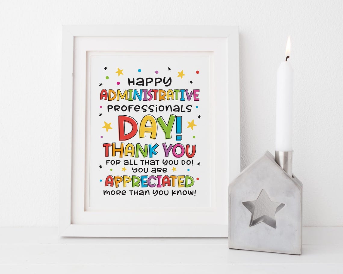 Administrative Professionals Day Sign Printable, Admin Appreciation ...