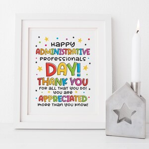 Administrative Professionals Day Sign Printable, Admin Appreciation ...