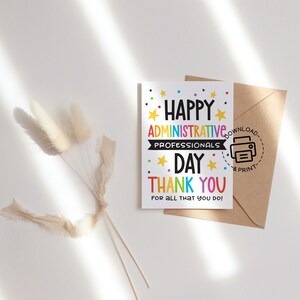 Administrative Professionals Day Card Printable, Administrative ...