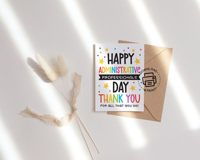 Administrative Professionals Day Card Printable, Administrative ...