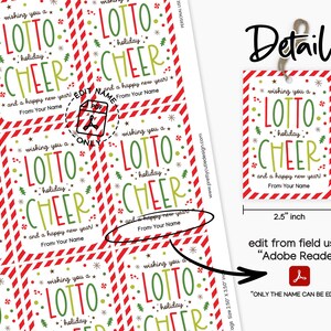 Christmas Lotto Gift Tags Printable, Wishing You a Lotto Holiday Cheer ...
