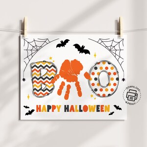 Halloween Handprint Art Printable: BOO Kids Craft, Classroom Decor (PDF ...
