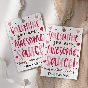 You Are Awesome Sauce Valentine Tag, Applesauce Valentine Gift Tags ...