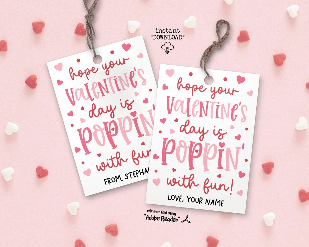 Valentine's Day Gift Tags, Poppin With Fun Valentine Day Gift Tags ...