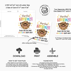 Chip Chip Hooray Teacher Appreciation Card Printable, Cute Cookie Thank ...