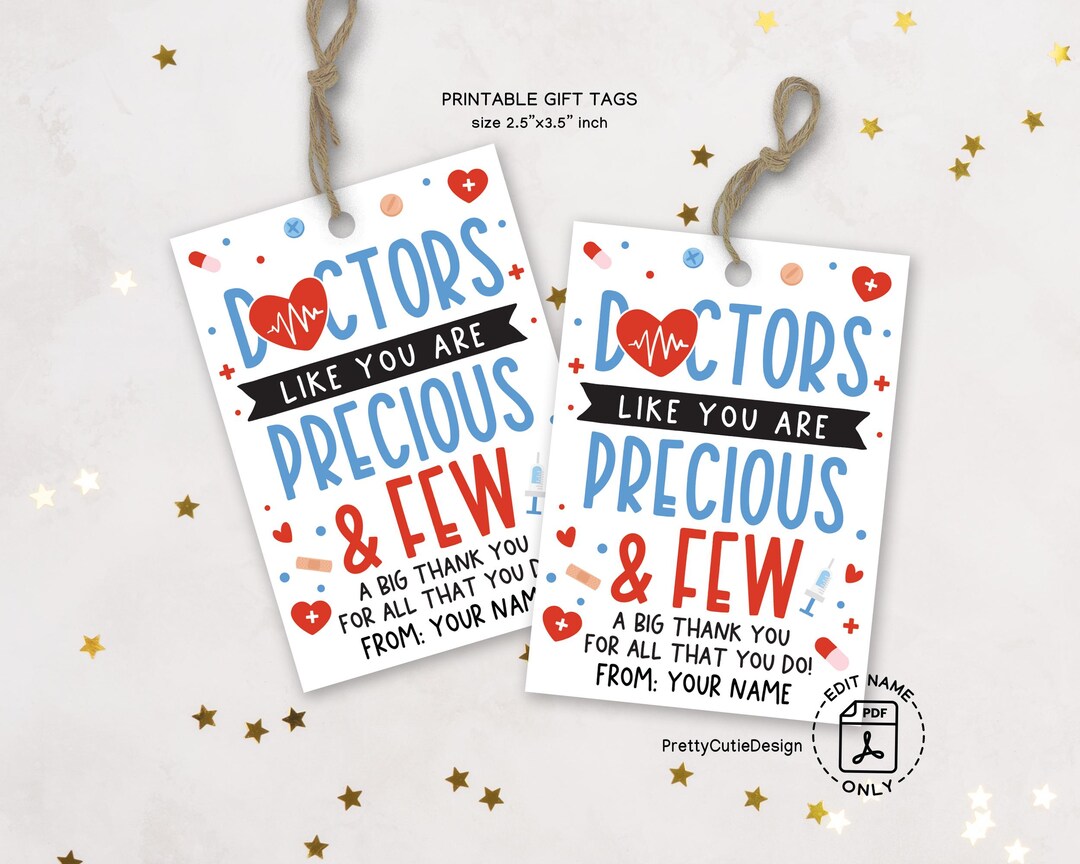 Happy National Doctor's Day Appreciation Gift Tag, Doctor's Day Favor ...