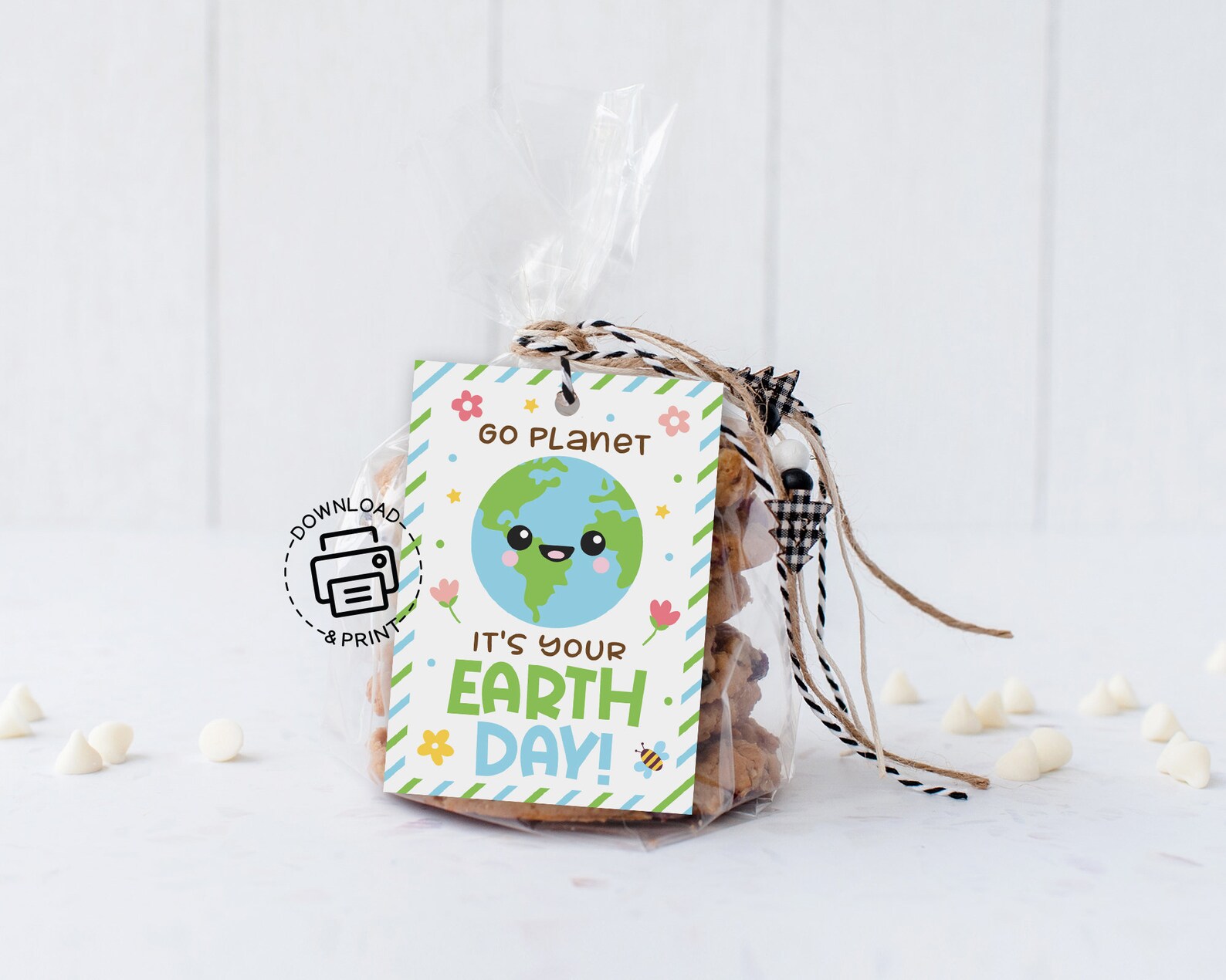 Earth Day Gift Tag Printable, Go Planet It's Your Earth Day, Planet ...