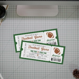 Football Ticket Template Canva Editable, Football Ticket Gift ...