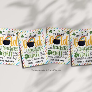 St Patricks Day We Struck Gold Teacher Staff Appreciation Tags, Happy ...