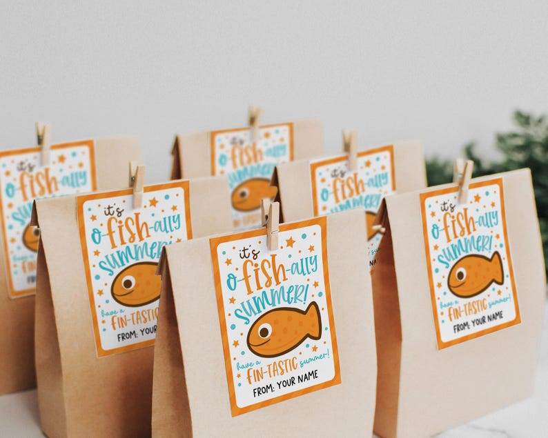 O-fish-ally Summer Gift Tag: Last Day of School Printable (PDF) - Etsy