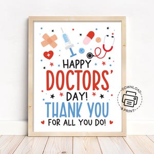 Happy Doctor’s Day Appreciation Sign, Thank You Doctor Poster ...