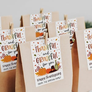 Thanksgiving Gift Tags Printable, Thankful Grateful for You for You ...