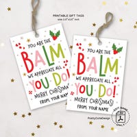 Editable You're the Balm Lip Balm Holder Cards, Christmas Gift ...