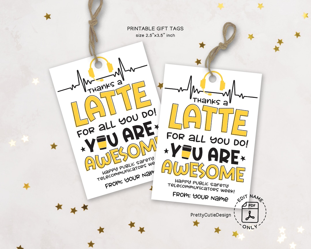 Telecommunicator Week Printable Gift Tags, 911 Dispatcher Gift Tags ...