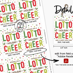 Printable Christmas Lotto Gift Tags, Wishing You a Lotto Holiday Cheer ...