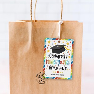 Kindergarten Graduation Gift Tag Printable, Congrats Kindergarten ...