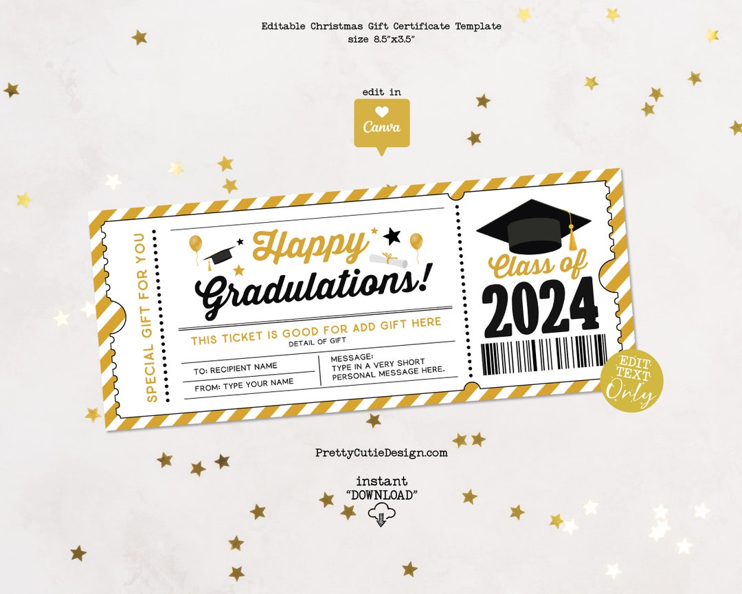 Graduation Surprise Ticket, Vacation Surprise Trip Ticket, Graduation ...