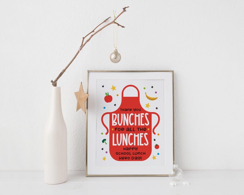 School Lunch Hero Day Sign Printable, Lunch Staff Appreciation Poster ...