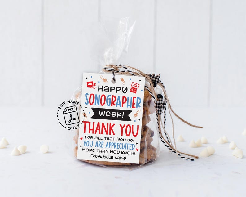 Sonographer Week Gift Tags Printable – Ultrasound Tech Appreciation ...