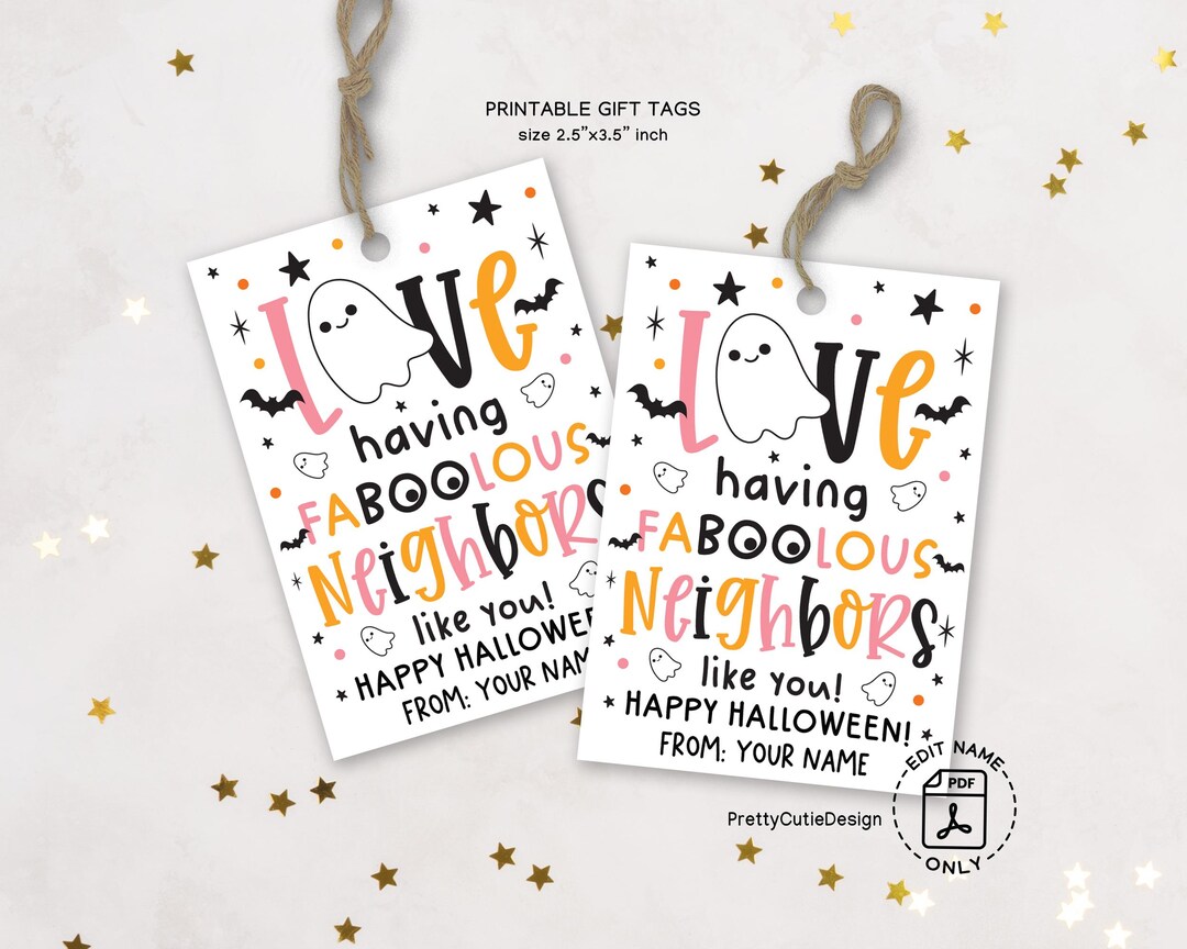 Neighbors Halloween Gift Tags Printable, Faboolous Neighbosr ...
