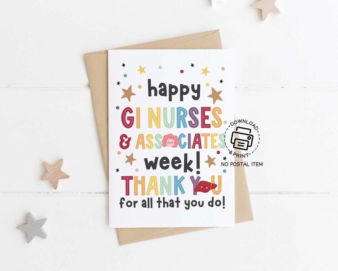 Printable GI Nurses Appreciation Week Greeting Card, Happy GI Nurses ...