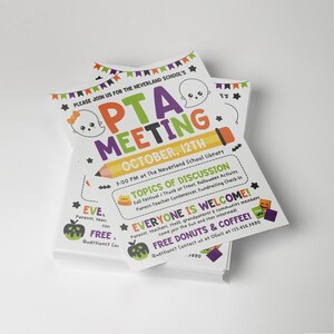 Halloween PTA Meeting Flyer: Editable School Event Poster (canva ...