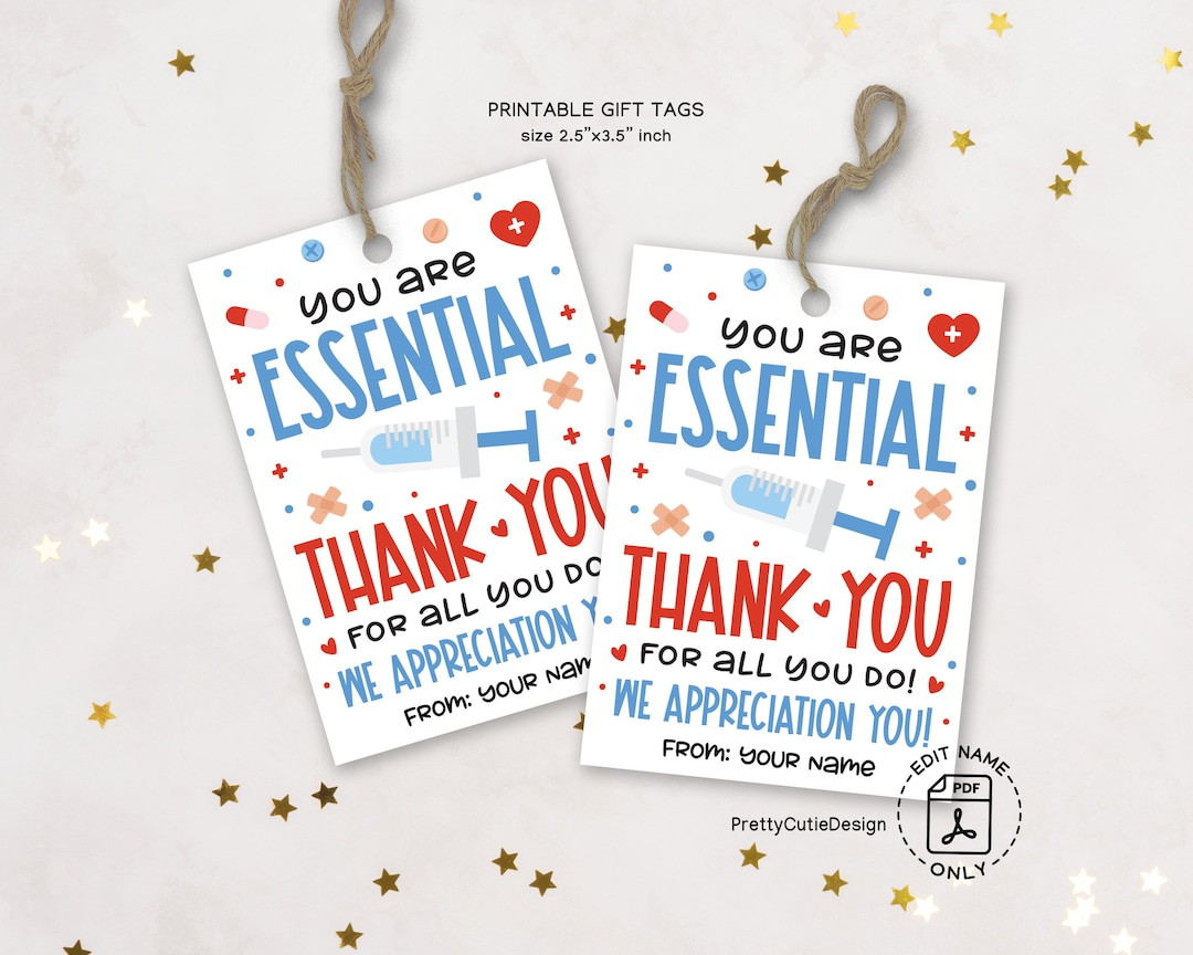 Nurse Appreciation Gift Tag Printable, Happy Nurse Week Tags, Nurse ...