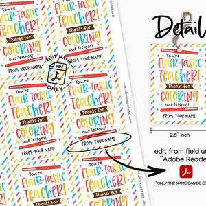 Teacher Appreciation Gift Tags, School Supplies Flair-tastic Teacher ...